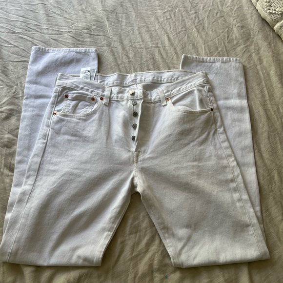 Levi's | Jeans | Mens 5 Original Straight Leg White Cotton Button Fly ...